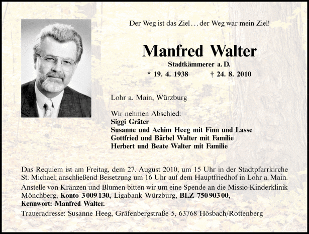 Nachruf Manfred Walter